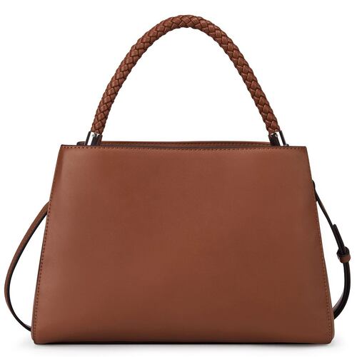 Bolsa GUESS FACTORY estilo Satchel color CAFÉ modelo LE860705