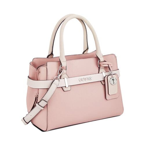 Bolsa Guess Factory Goldenrod estilo small satchel color rosa multi ...