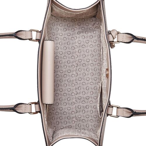 Bolsa Guess Factory Holden estilo tote color café claro modelo BG861424