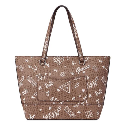 Bolsa Tote En Color Café Multi Guess Factory