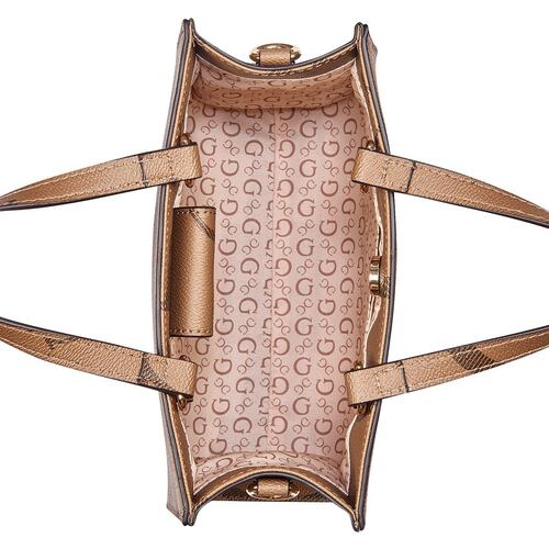Bolsa mini tote en color café Guess Factory