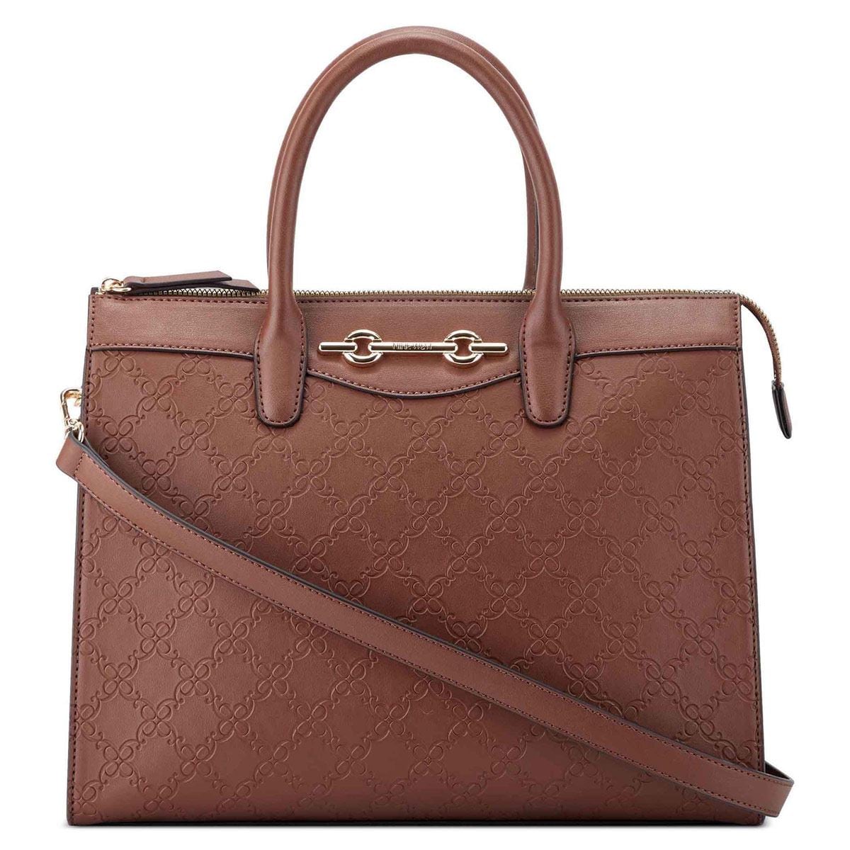 Bolsa satchel color Cafe para mujer NINE WEST