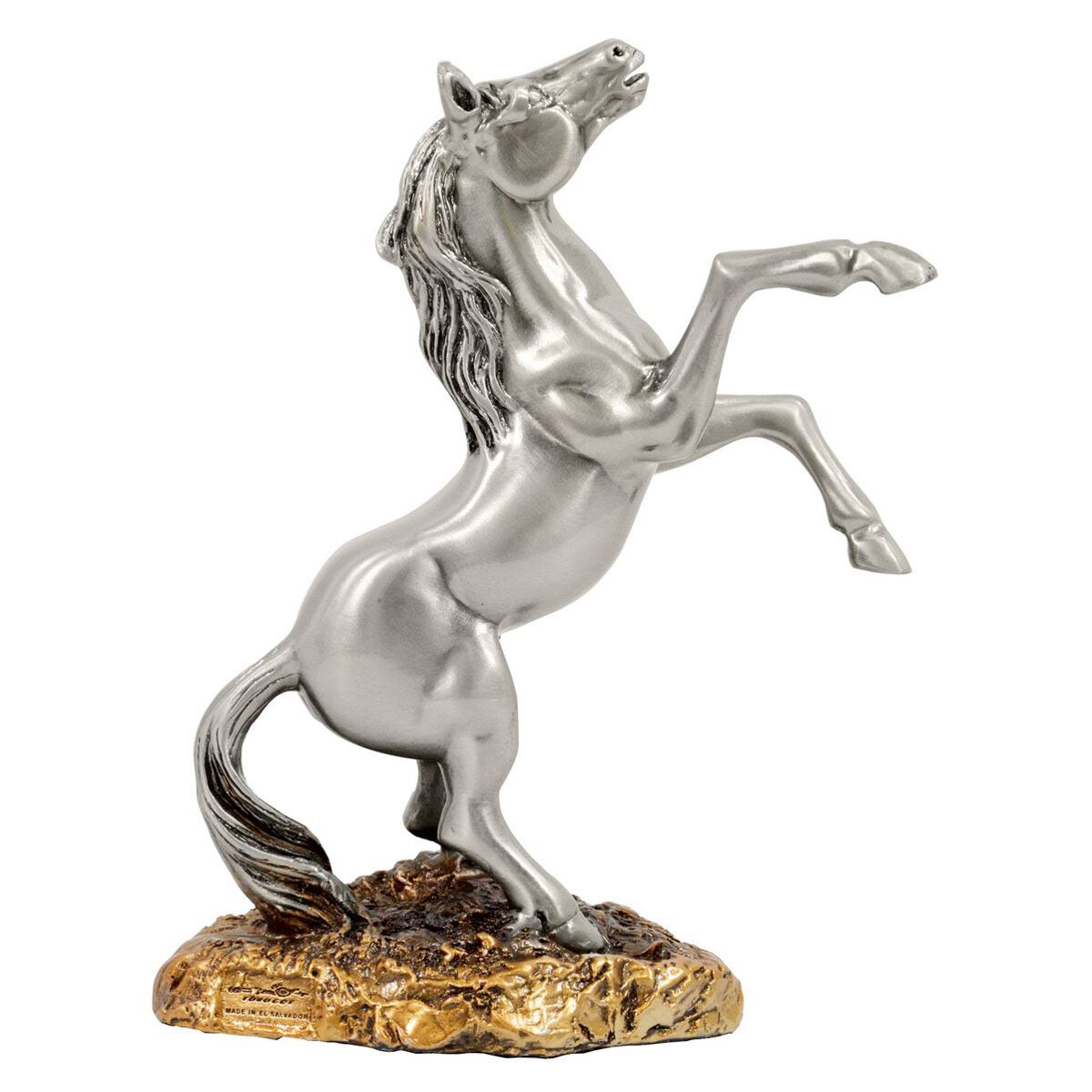 Caballo relinchando en níquel y base bronce A3