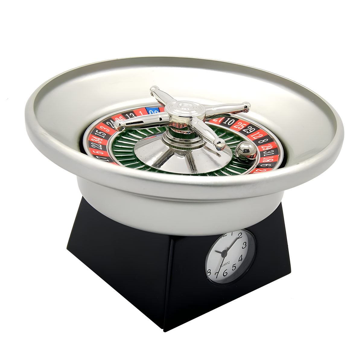 Reloj Figura Ruleta Plata