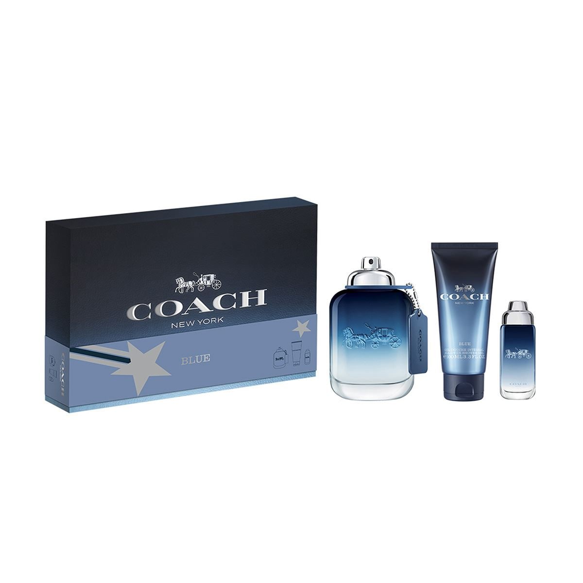 Estuche para Hombre Coach Blue EDT 100ml, Shower Gel 100ml, EDT 15ml