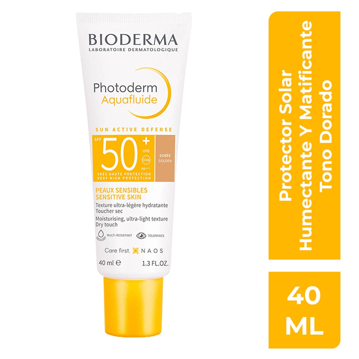 Bioderma Photoderm Aquafluido Toque Seco Dorado SPF50+