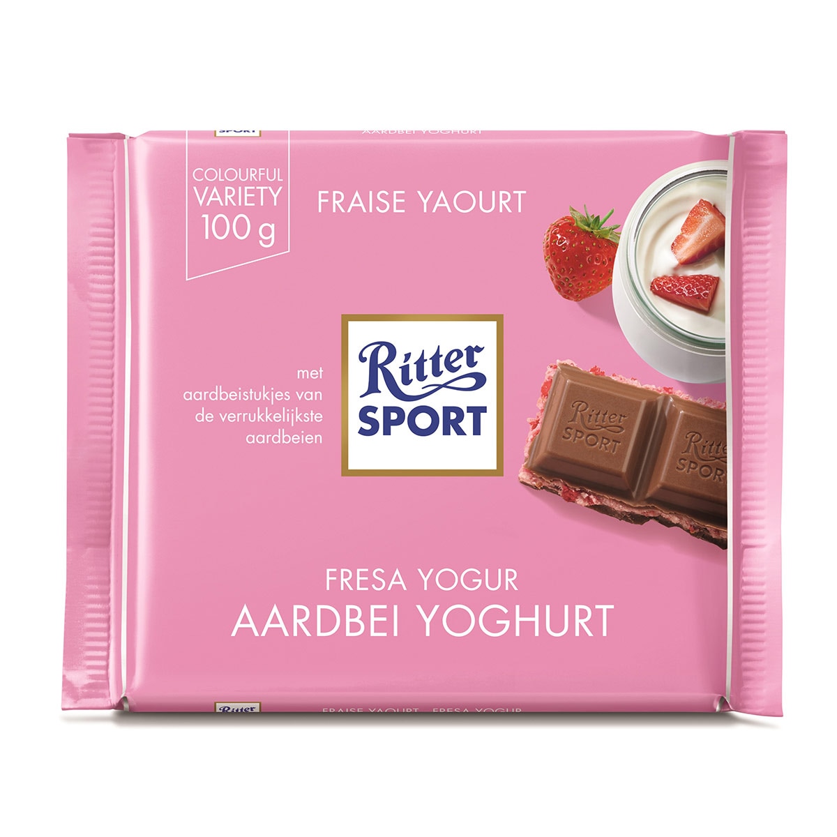 Chocolate con Leche y Sabor a Yogurt de Fresa 100 gr FEASTABLES