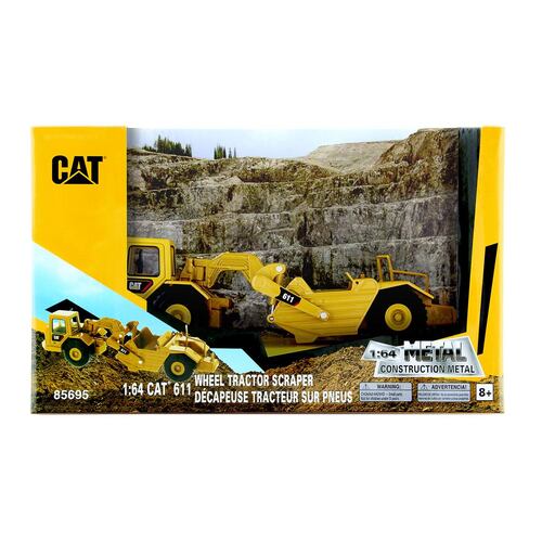 1:64 Cat Wheel Tractor 611 Scraper Diecast Large