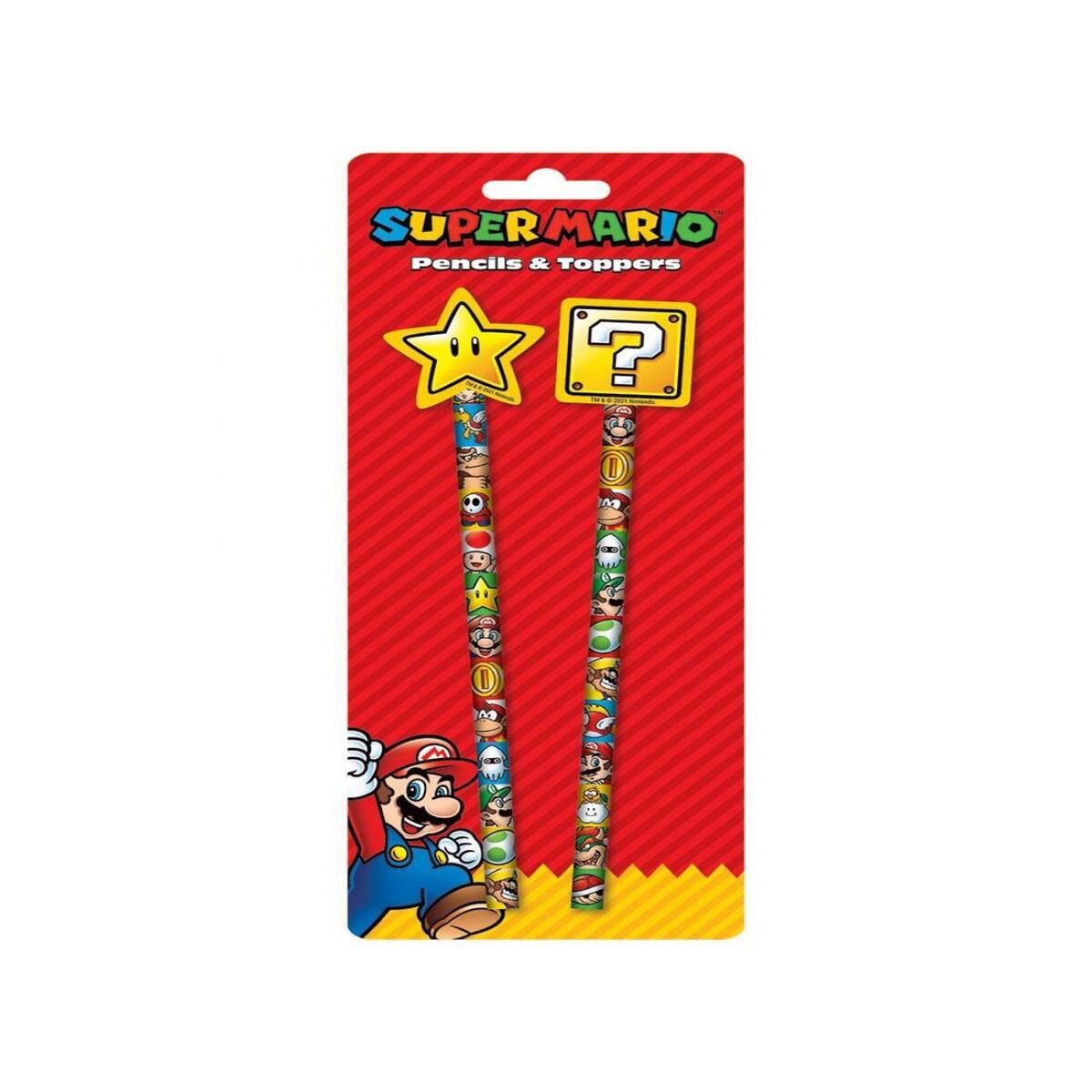 Set Lápices con Goma Pyramid Diseño Super Mario 2 Piezas