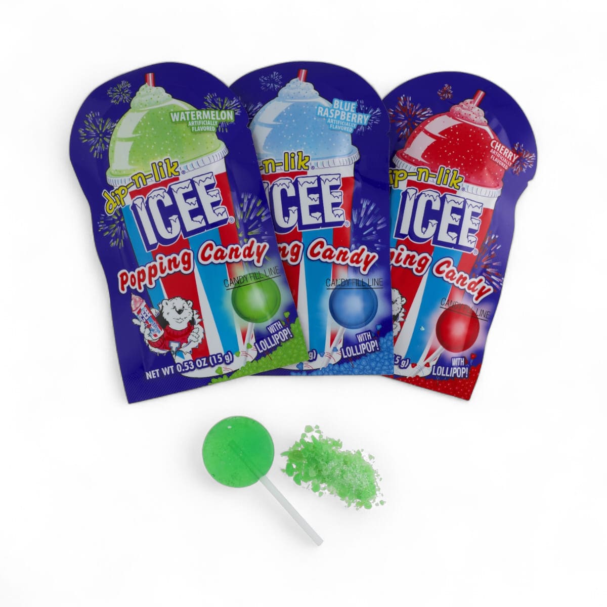 Paleta de Caramelo Icee Popping ¡3 Sabores Diferentes!