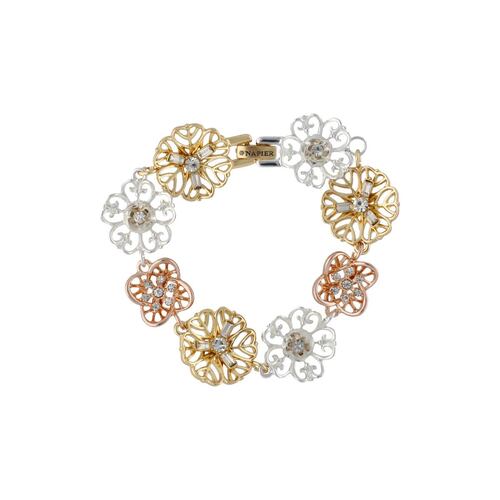 Box Set Pulsera Flexible Eslabones en Forma de Flores Caladas Napier
