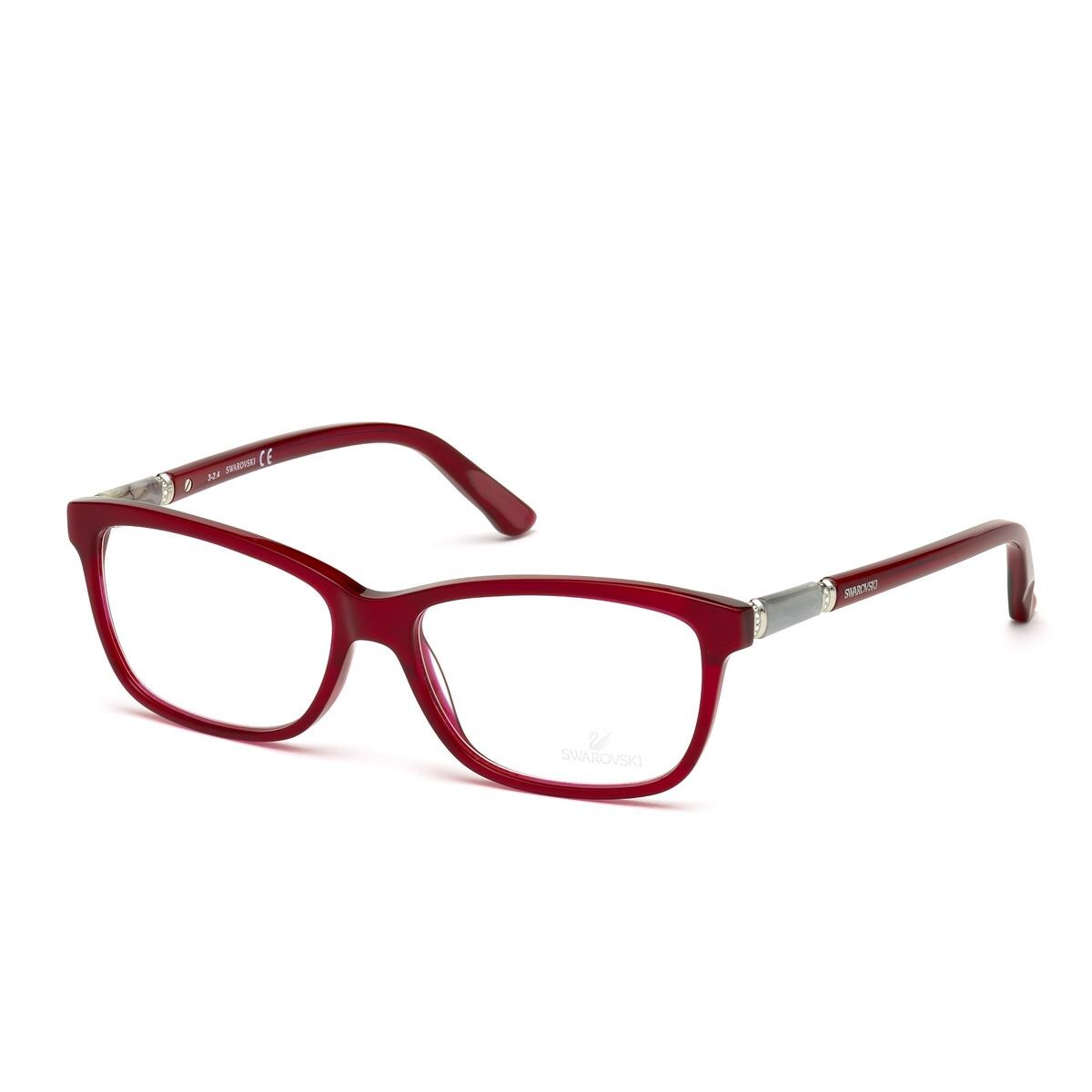 Armazón Oftálmico Swarovski color Rojo. Forma Ovalada