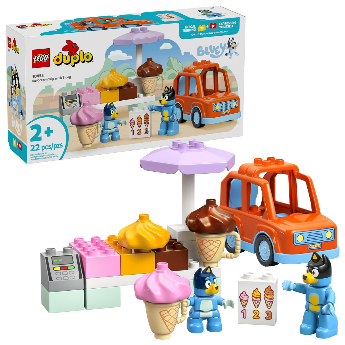LEGO® DUPLO® Bluey Excursión a la Heladería con Bluey 10458