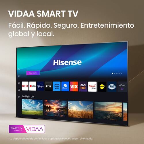 Pantalla Hisense de 50 Pulgadas 4k 50a65nv + Soporte Fijo Select 24 A60