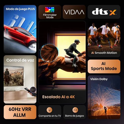Pantalla Hisense de 50 Pulgadas 4k 50a65nv + Soporte Fijo Select 24 A60