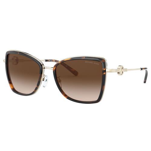 Lentes Solares Michael Kors Corsica Café Degradado Armazón En Metal Oro