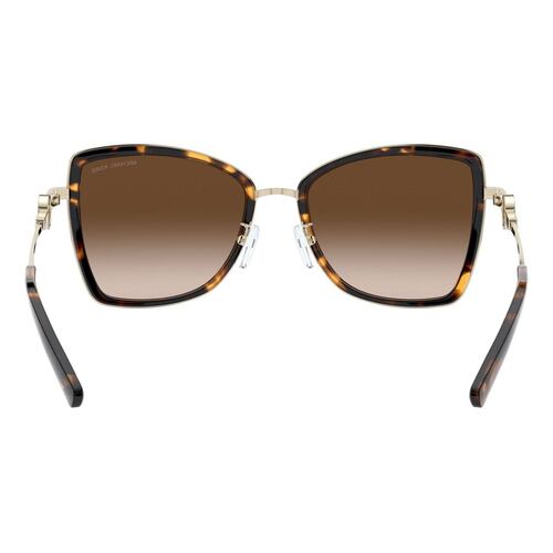 Lentes Solares Michael Kors Corsica Café Degradado Armazón En Metal Oro