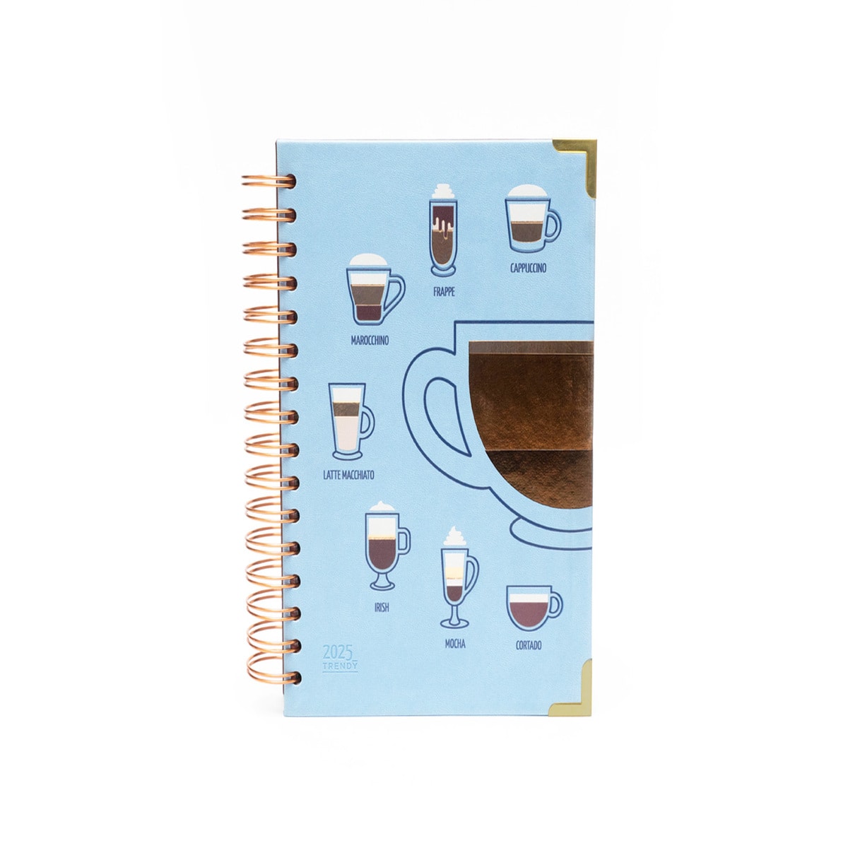 Agenda Trendy 2025 con Espiral Coffe Cavalier