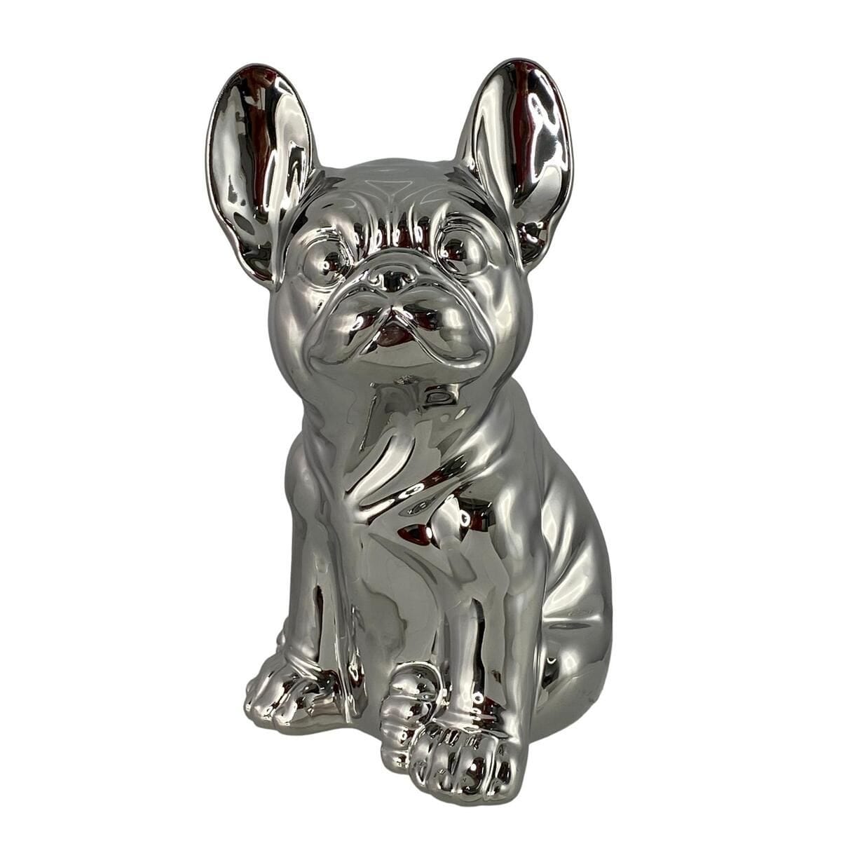 Figura Decorativa Perro Plateado 13.8X10.6X20CM