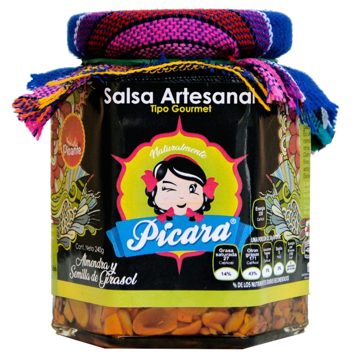 Salsa Gourmet Artesanal de Almendra 240 gramos Naturalmente Pícara