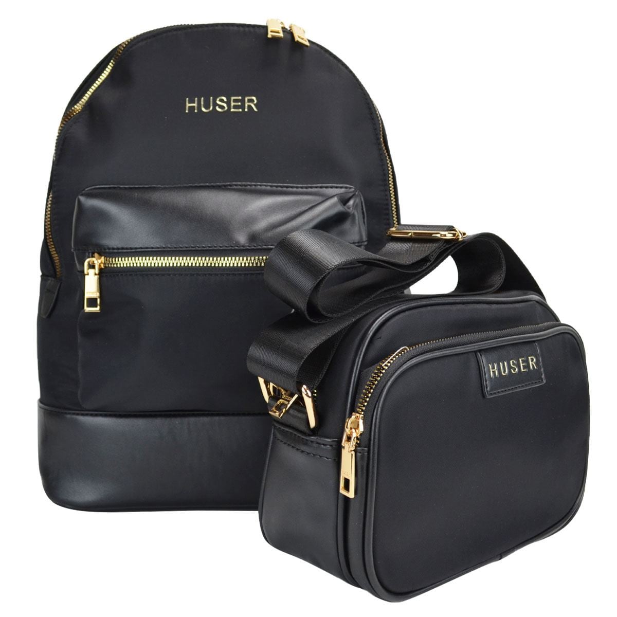 Bolsa Huser Tipo BackPack color negro con bolsa crossbody Mod. BF22 ...