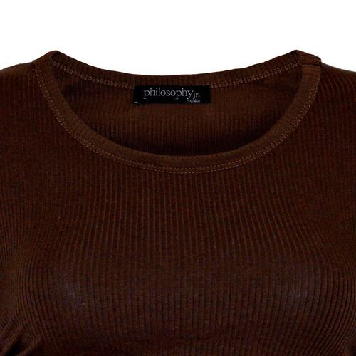 Playera con jaretas Philosophy jr talla mediana color cafe modelo t12785