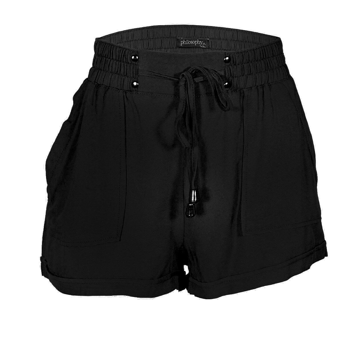 Short con jareta Philosophy talla extra grande color negro modelo TWSH07N