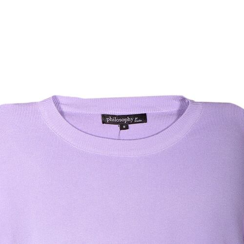 Suéter combinado talla chica color morado claro modelo hh707