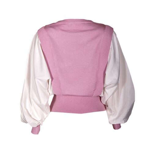 Suéter combinado talla unitalla color morado claro modelo hh2216