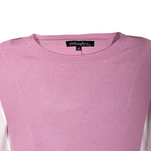 Suéter combinado talla unitalla color morado claro modelo hh2216