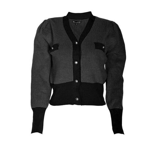 Suéter cuello v Philosophy talla grande color negro modelo hh11059