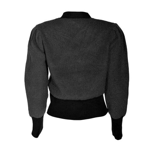 Suéter cuello v Philosophy talla grande color negro modelo hh11059