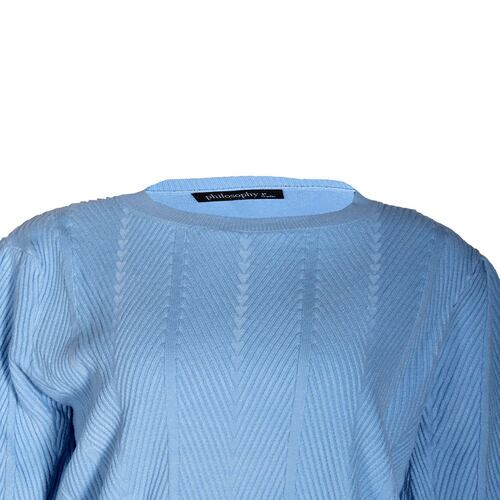 Suéter liso Philosophy talla mediana color azul modelo HH11080