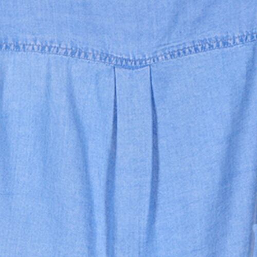 Blusa para mujer, con botones, bolsillo y cinta de amarre Philosophy Jr ...