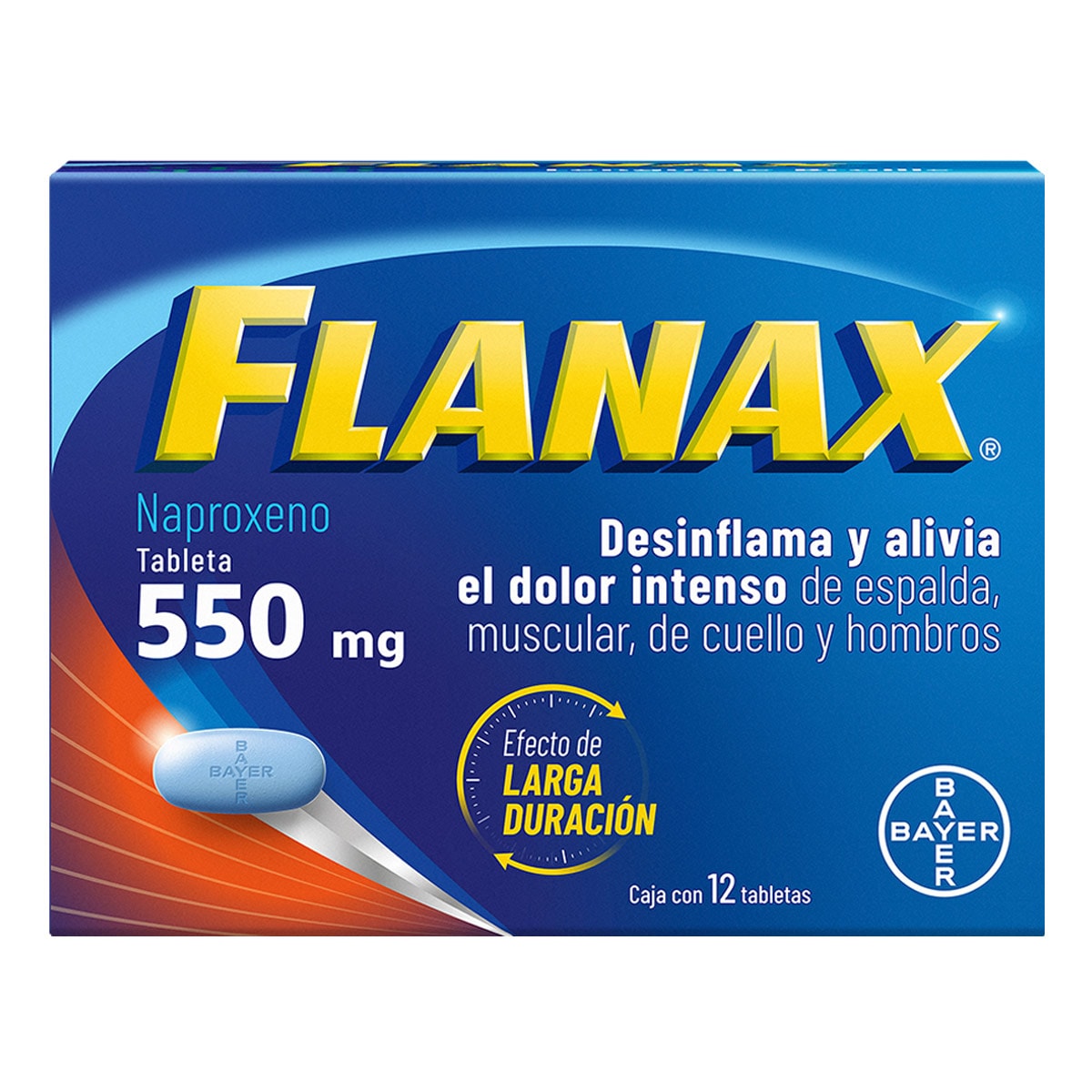 Flanax 550 mg 6 Tabletas Analgésico Antiinflamatorio
