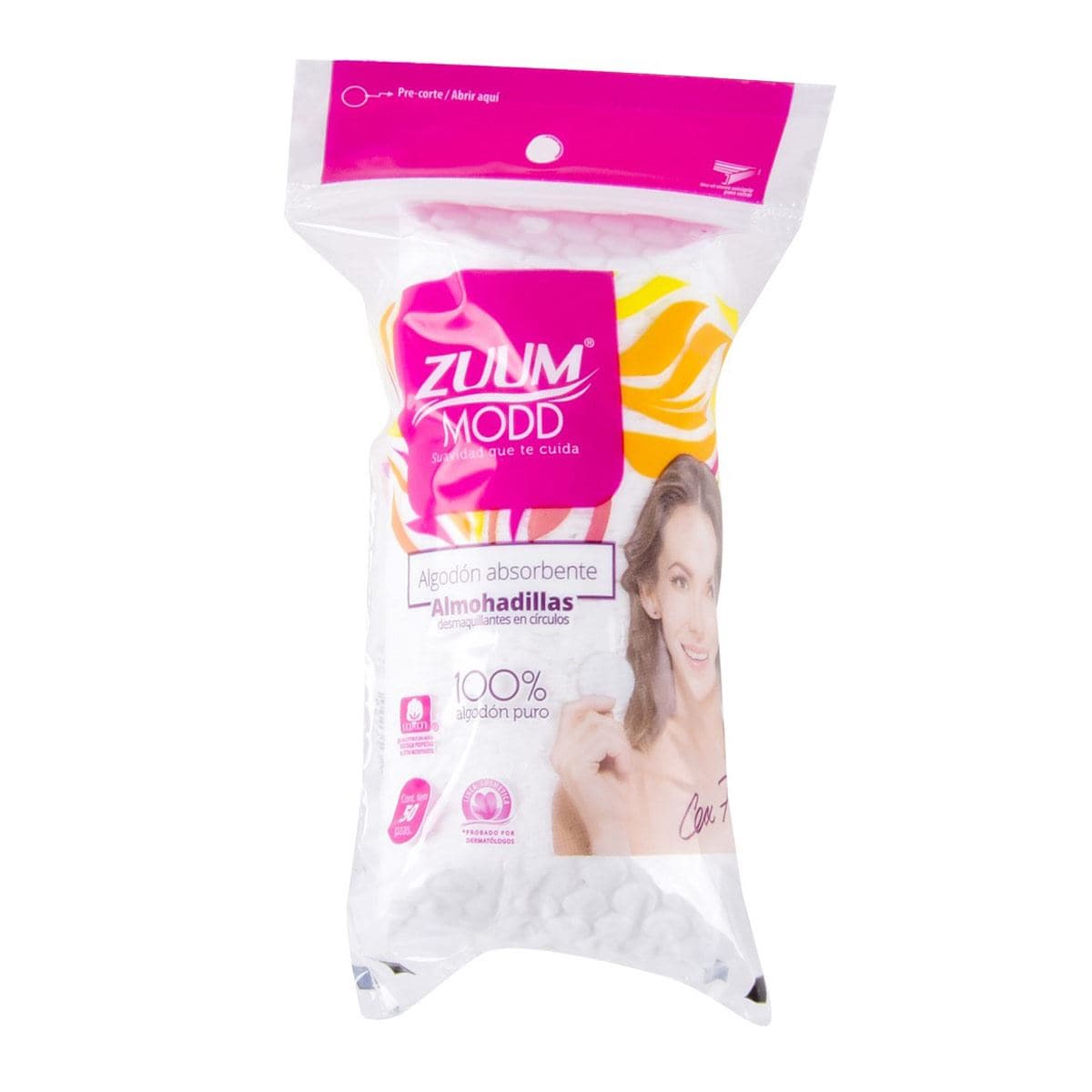 Algodón Zuum Absorbente en Almohadilla Circular bolsa con 50 Piezas.