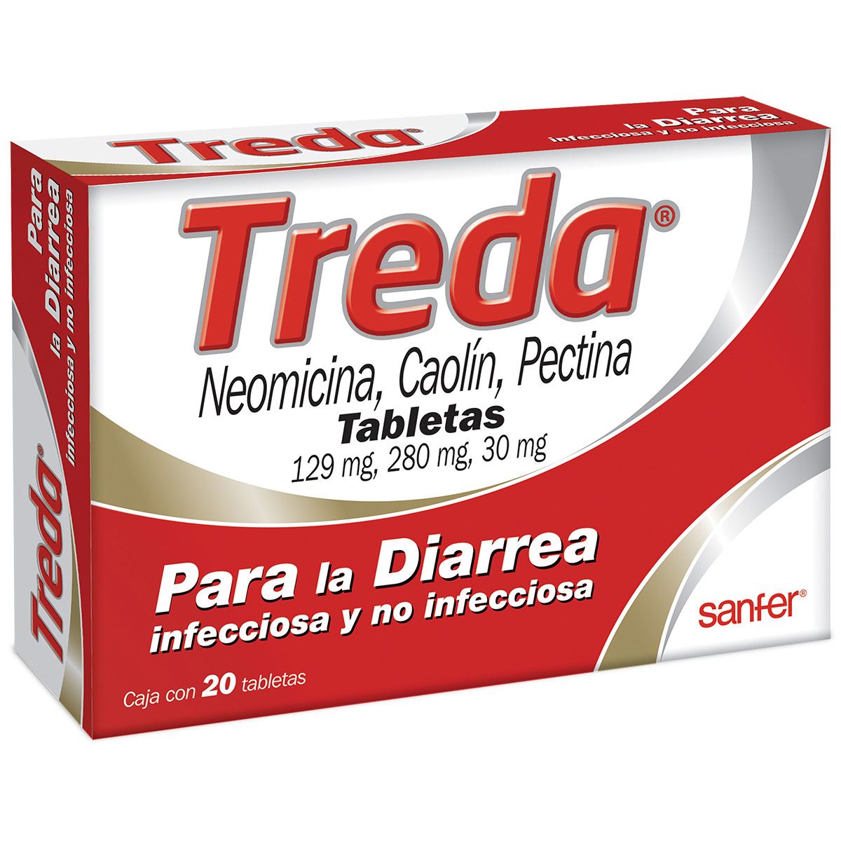 Treda Tabletas 20 Piezas Antidiarreico
