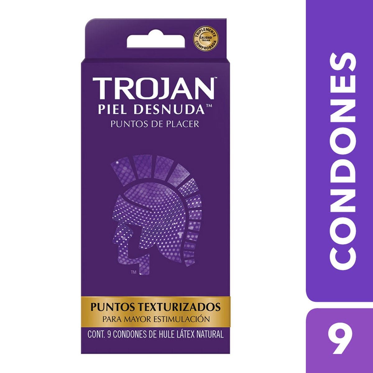 Condones de Latex Ultra Delgados Texturizados Trojan 9 piezas