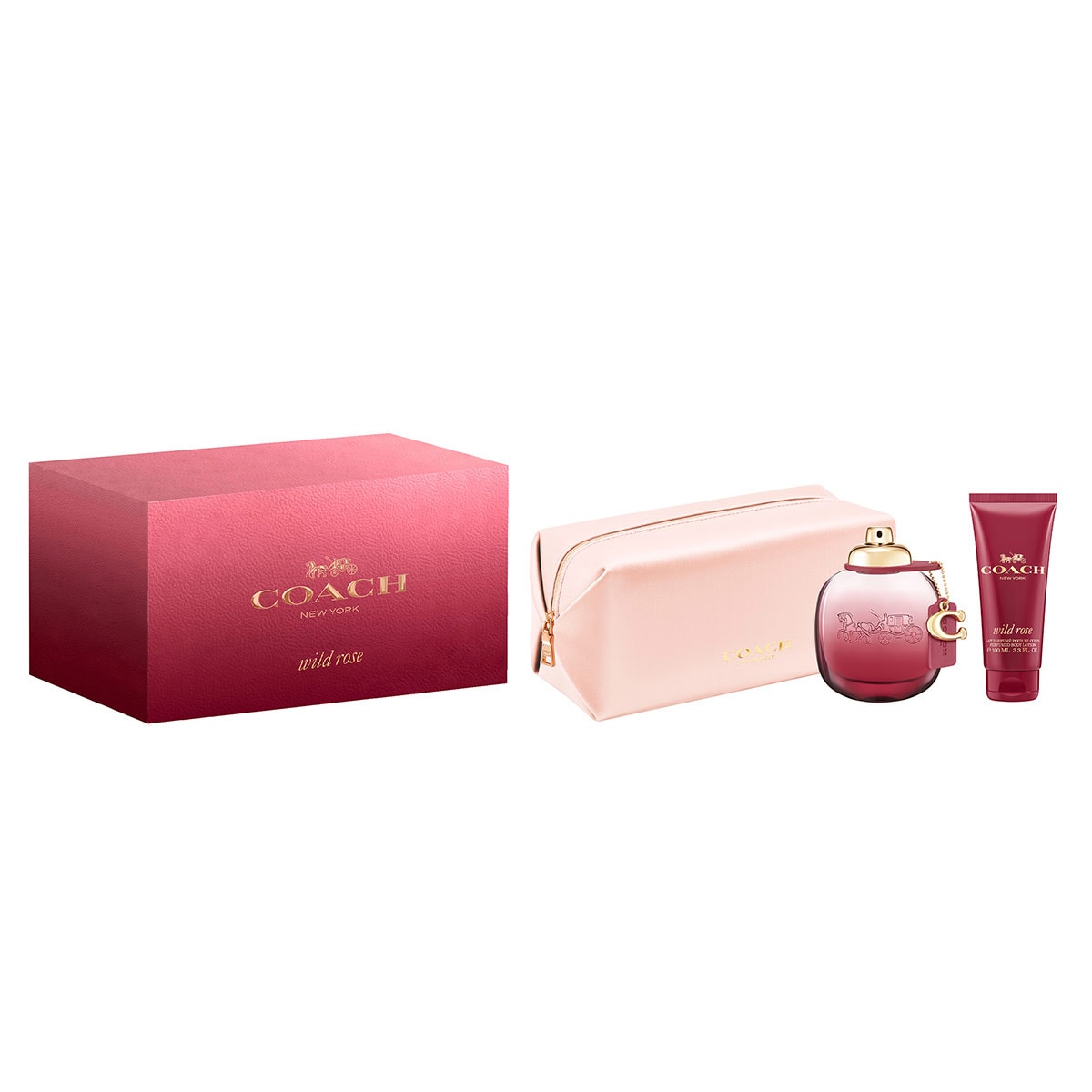 Estuche Fragancia Coach Wild Rose Eau De Parfum 90 Ml + Body Lotion 100 ...