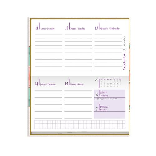 Agenda personal pastel rosa