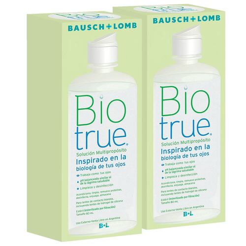 Solución Biotrue 2 Pack 60 ml
