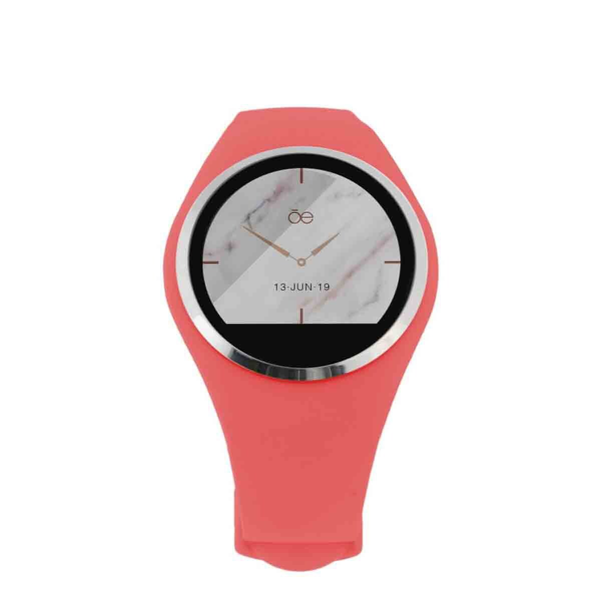 Smartwatch Cloe de Silicón Coral Para Dama