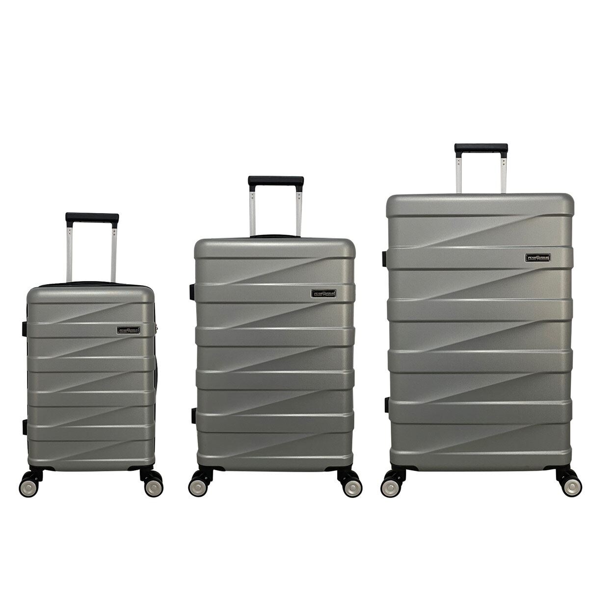 Set de 3 Maletas de 20" 24" y 28" Gris Waterloo Peaktour