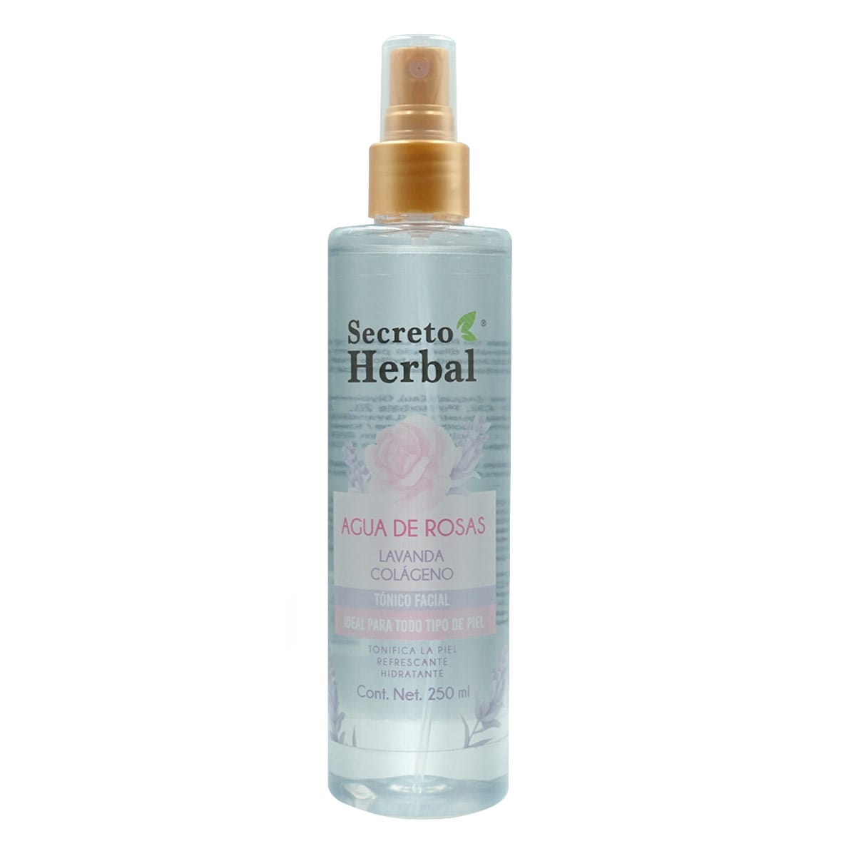 Tónico Facial Rosas Lavanda Colageno 250 ml Secreto Herbal