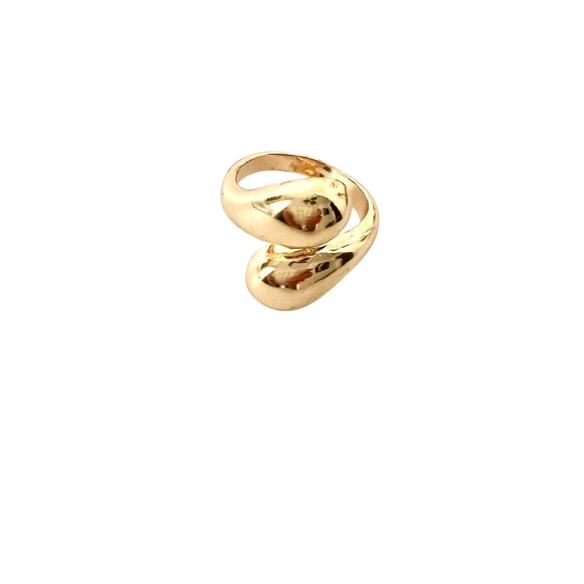 Anillo Gotas Chapa de Oro Dorado Golden Wishes