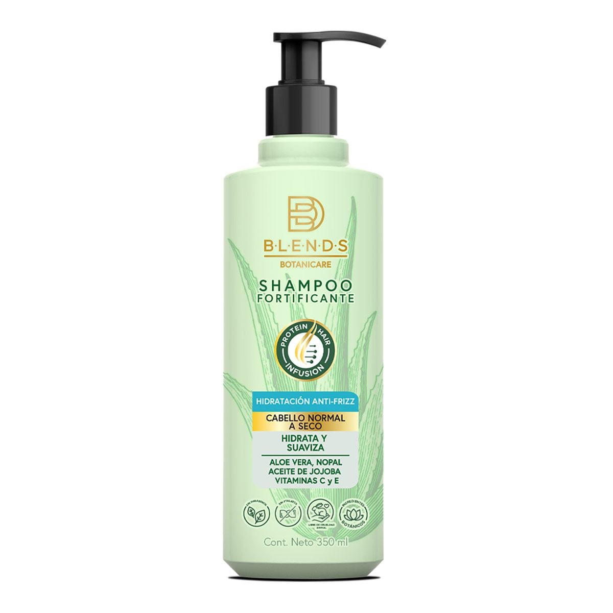Shampoo Fortificante Hidratación Anti-Frizz Blends Botanicare