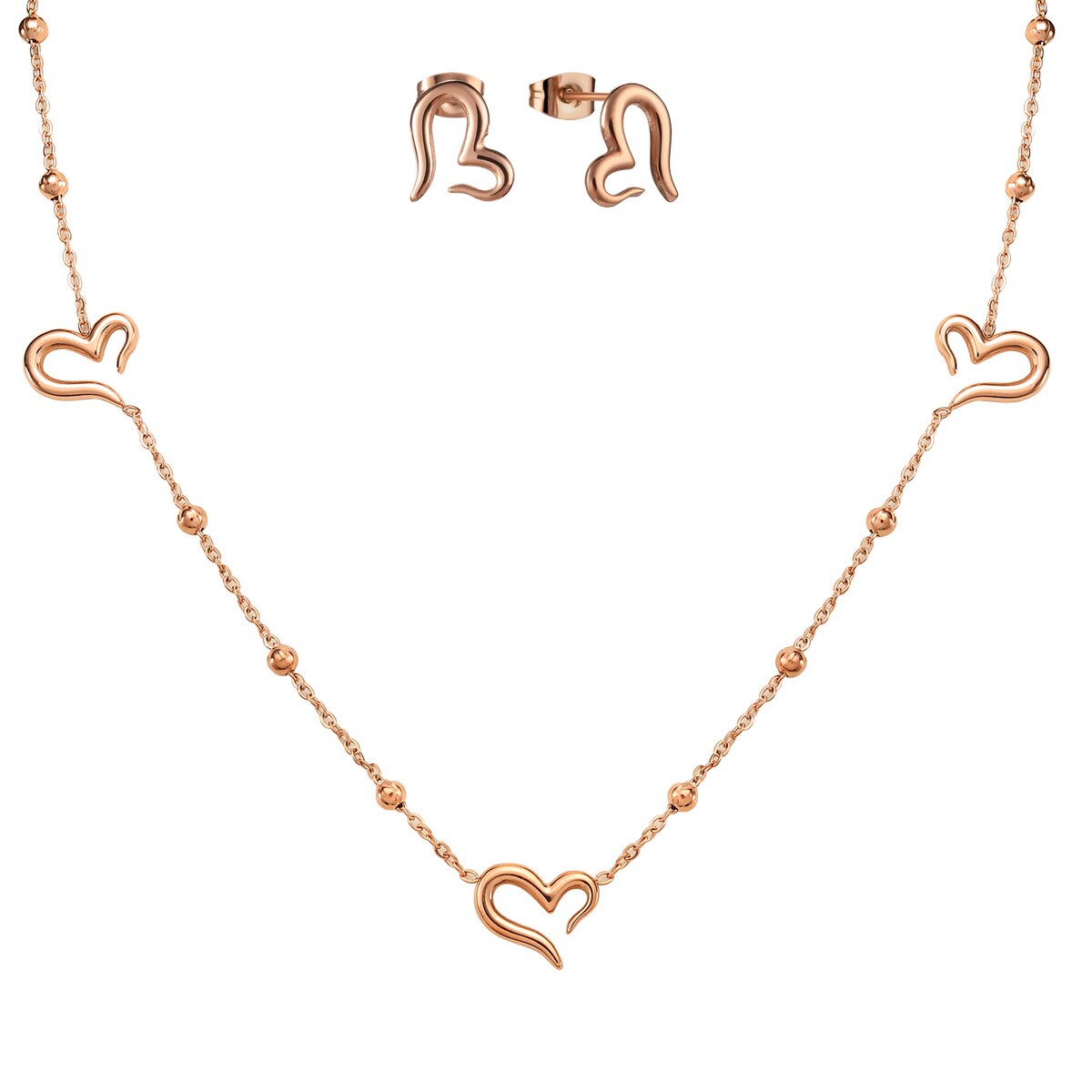 Set de Collar y Dije Oro Rosa Acero Enso