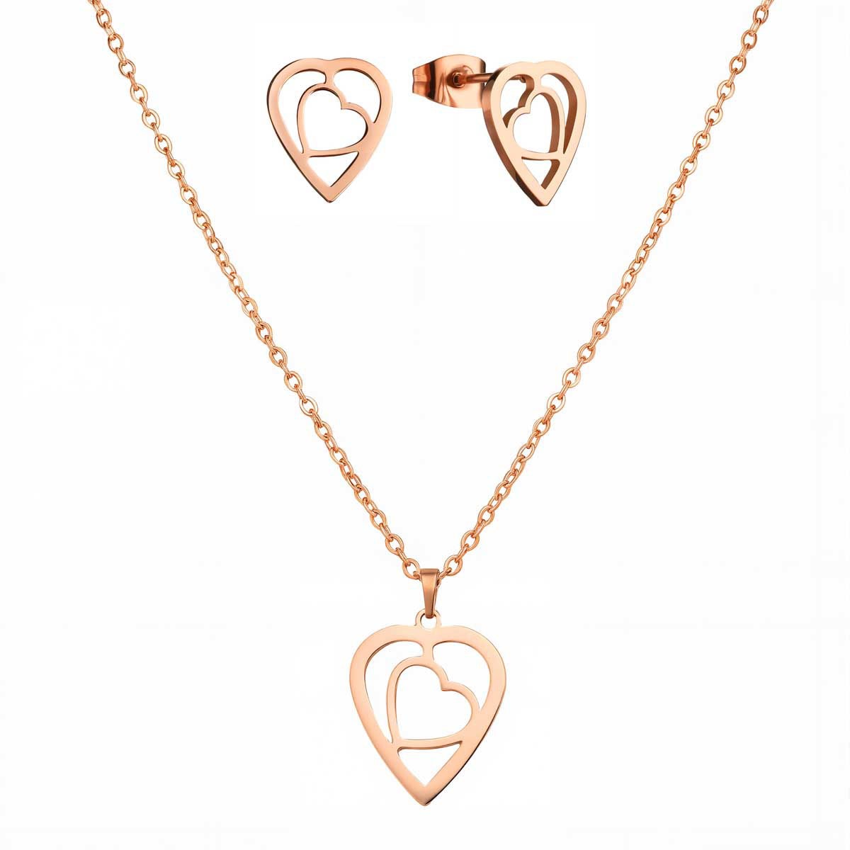 Set de Acero Inoxidable Color Rosado Enso