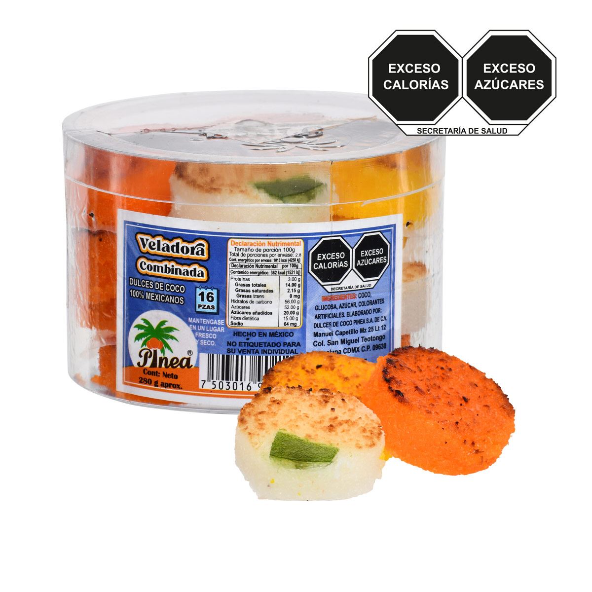 Veladora Dulces de Coco 16pz 280gr