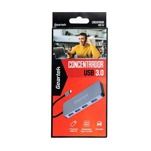 Concentrador USB 4 puertos USB con adaptador